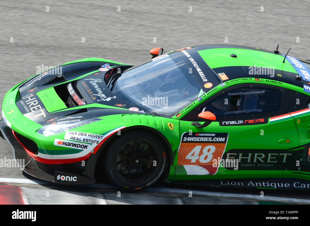 Italy - 29 March, 2019: Ferrari 488 GT3 of Rinaldi Racing Team driven ...