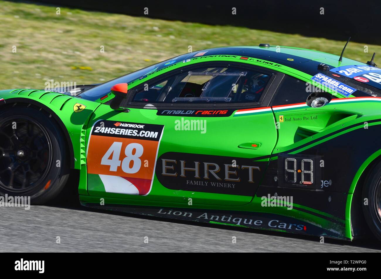 Italy - 29 March, 2019: Ferrari 488 GT3 of Rinaldi Racing Team driven ...