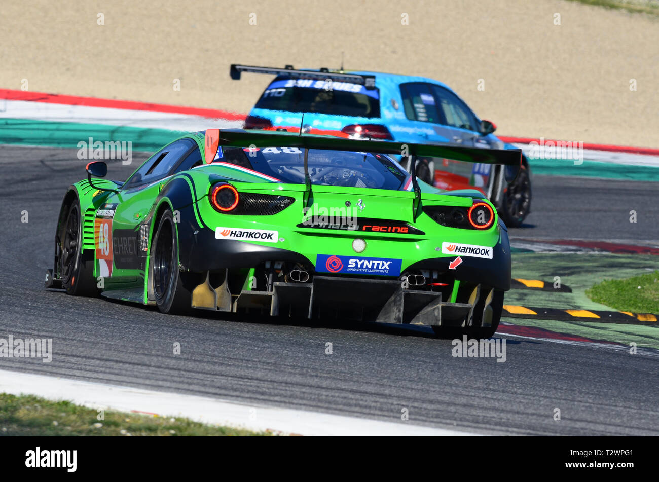 Italy - 29 March, 2019: Ferrari 488 GT3 of Rinaldi Racing Team driven ...