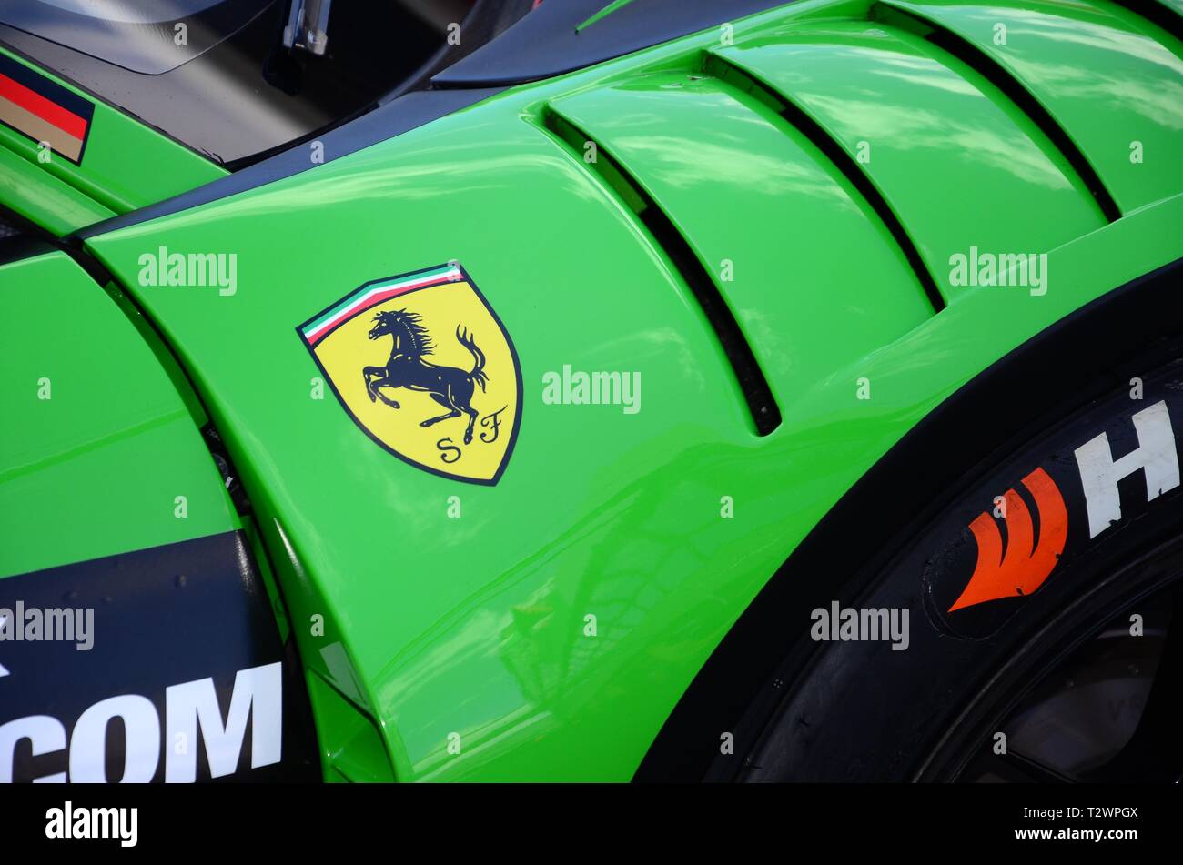 Italy - 29 March, 2019: Ferrari 488 GT3 of Rinaldi Racing Team driven ...