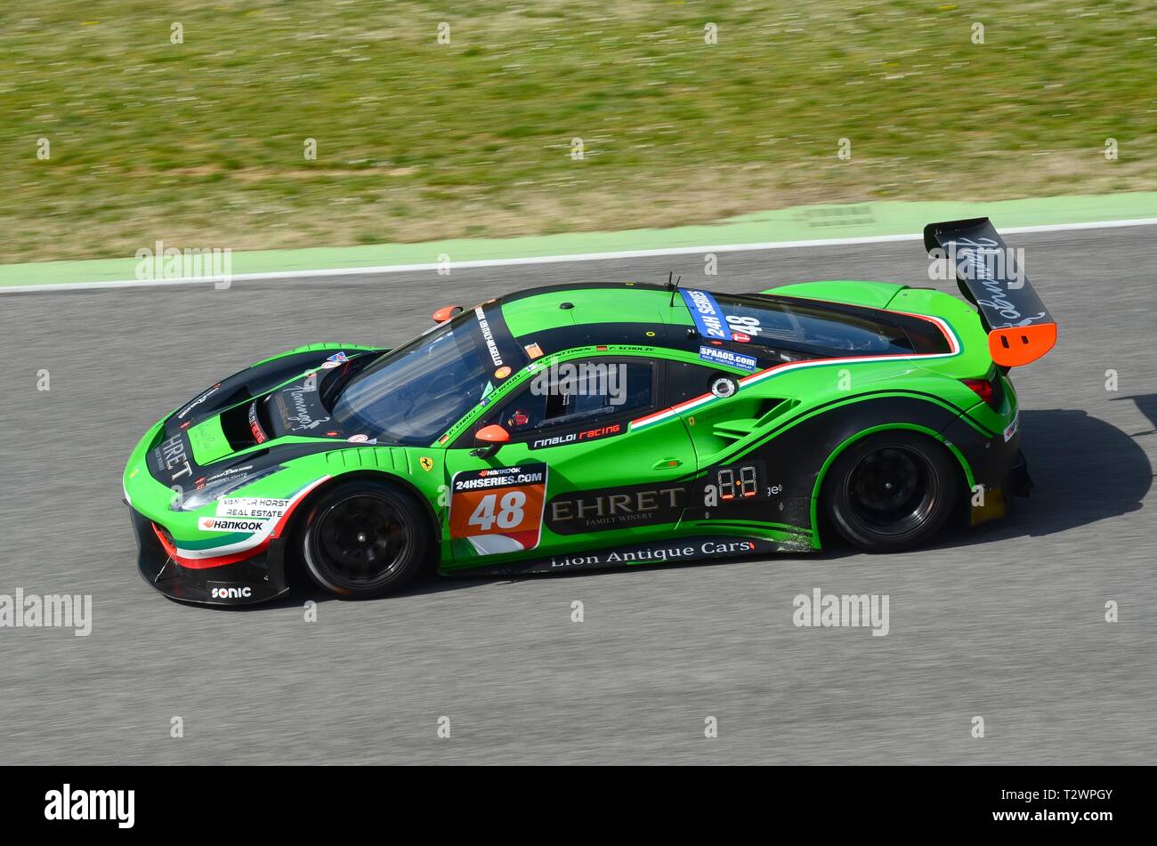 Italy - 29 March, 2019: Ferrari 488 GT3 of Rinaldi Racing Team driven ...