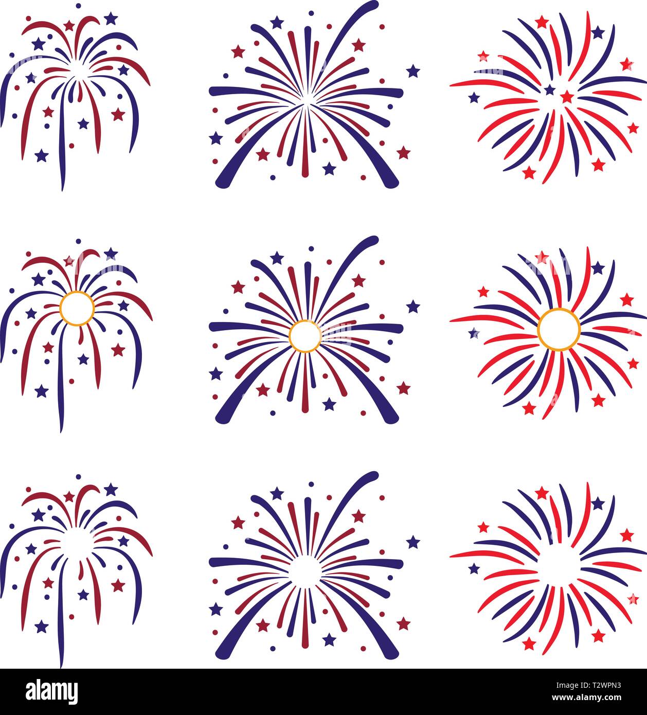 Set of colorful fireworks Stock Vector Image & Art - Alamy