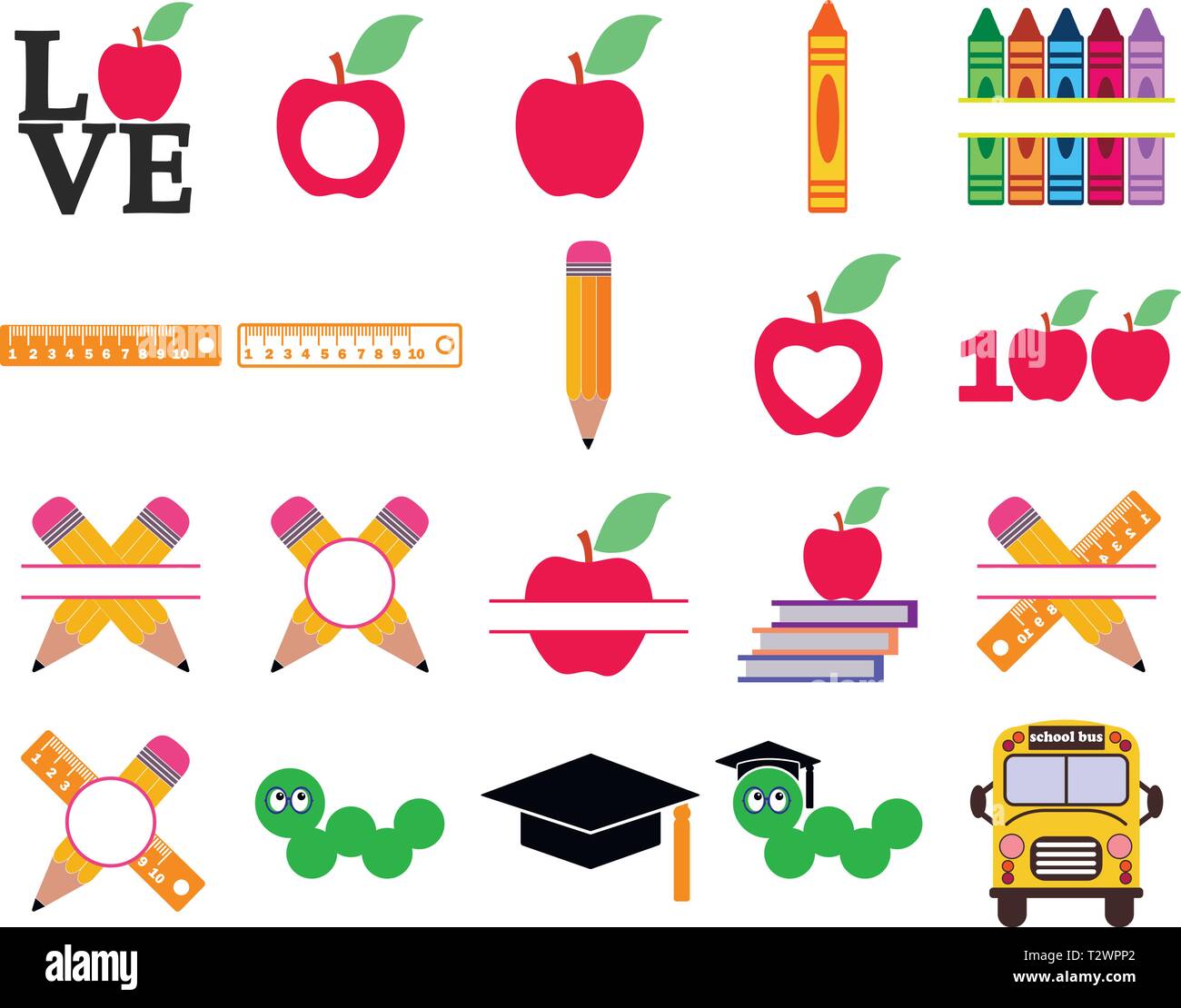 School vector vectors hi-res stock photography and images - Alamy