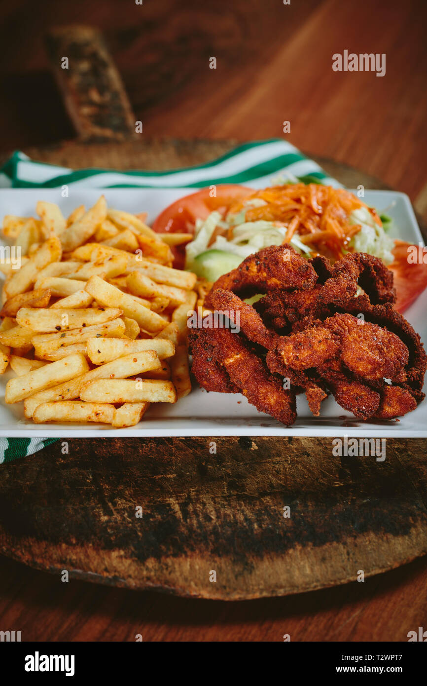 chicken and potato fast food Stock Photo - Alamy