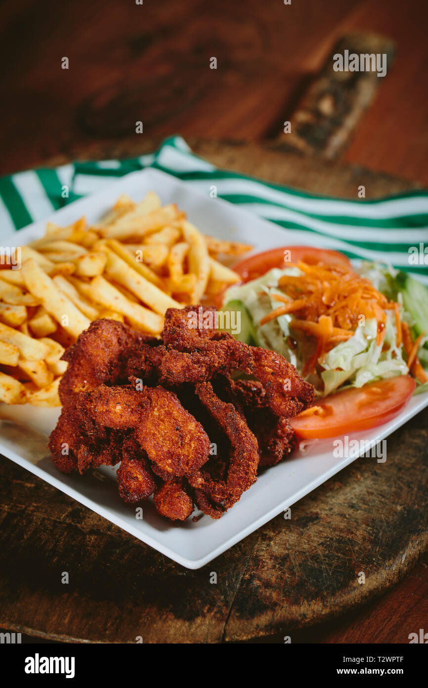 chicken and potato fast food Stock Photo - Alamy
