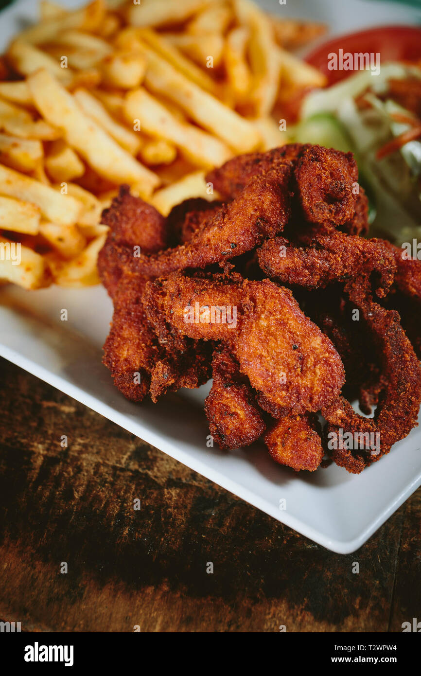 chicken and potato fast food Stock Photo - Alamy