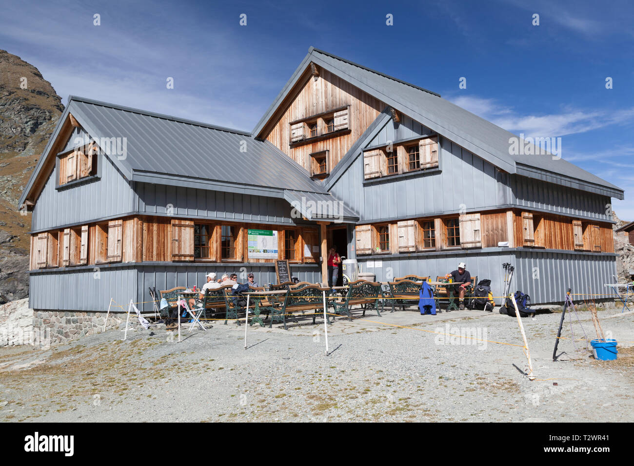 Cabane de Prafleuri stands at 2662 m on the Haute Route in the Swiss ...