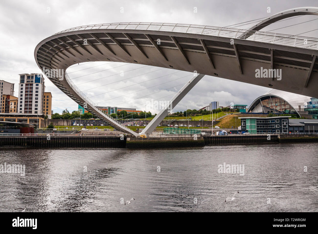 A view of the Newcastle Quayside featuring the Gateshead Millenium ...