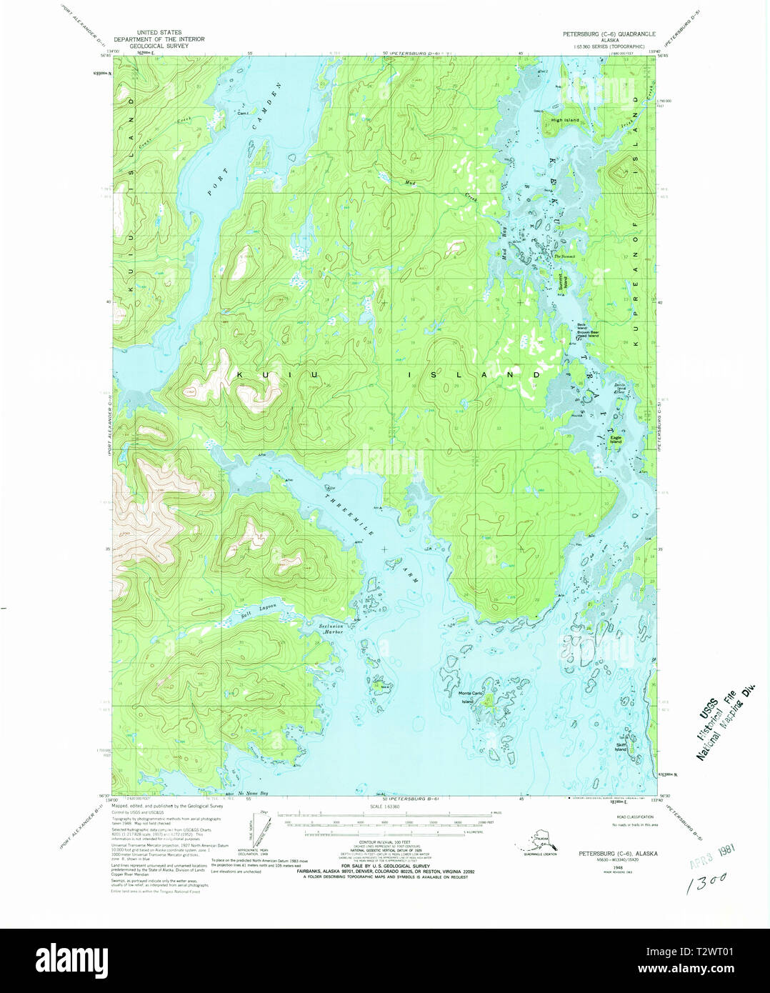 USGS TOPO Map Alaska AK Petersburg C-6 358359 1948 63360 Restoration ...