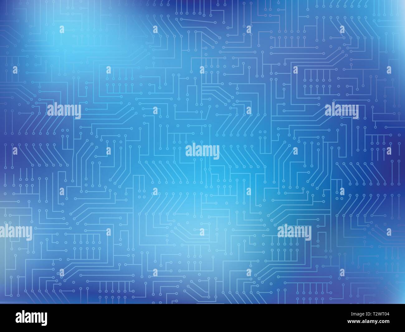 Circuit board on gradient mesh background. Blue electronic design with ...