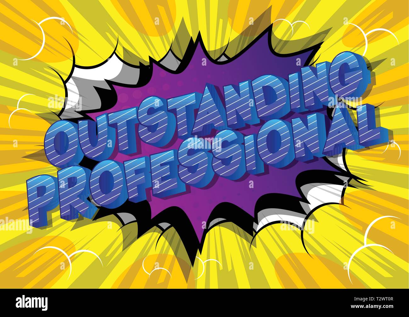 Outstanding Professional - Vector illustrated comic book style phrase ...