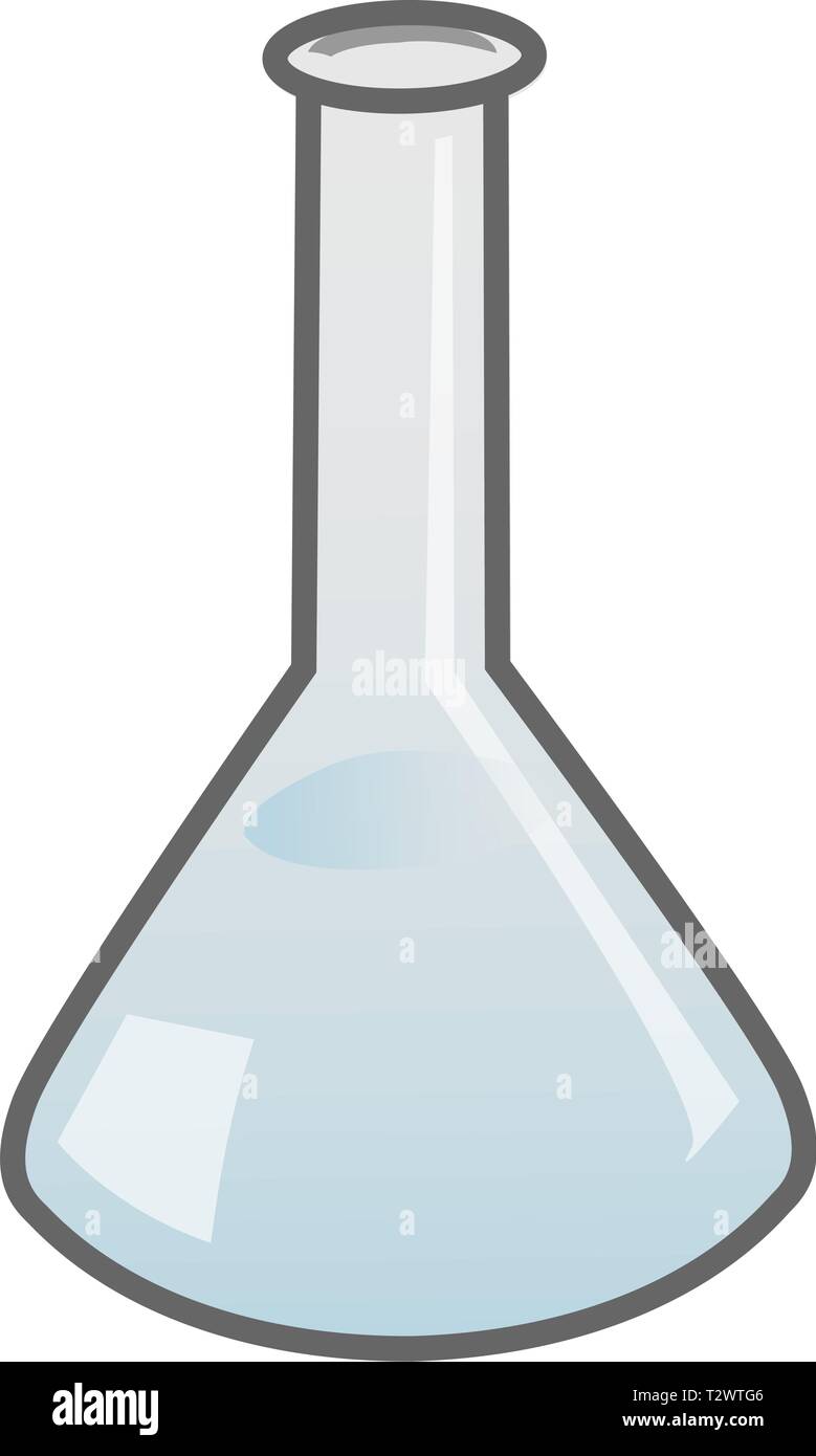Chemical laboratory cartoon with blue liquid. Vector illustration Stock ...