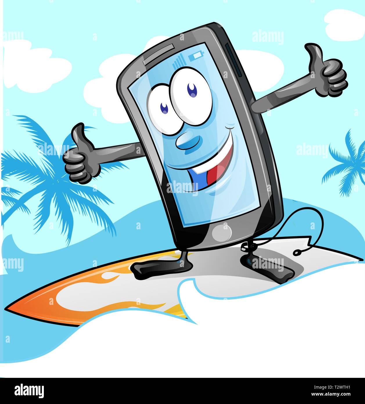 Mobile cartoon vector vectors hi-res stock photography and images - Alamy
