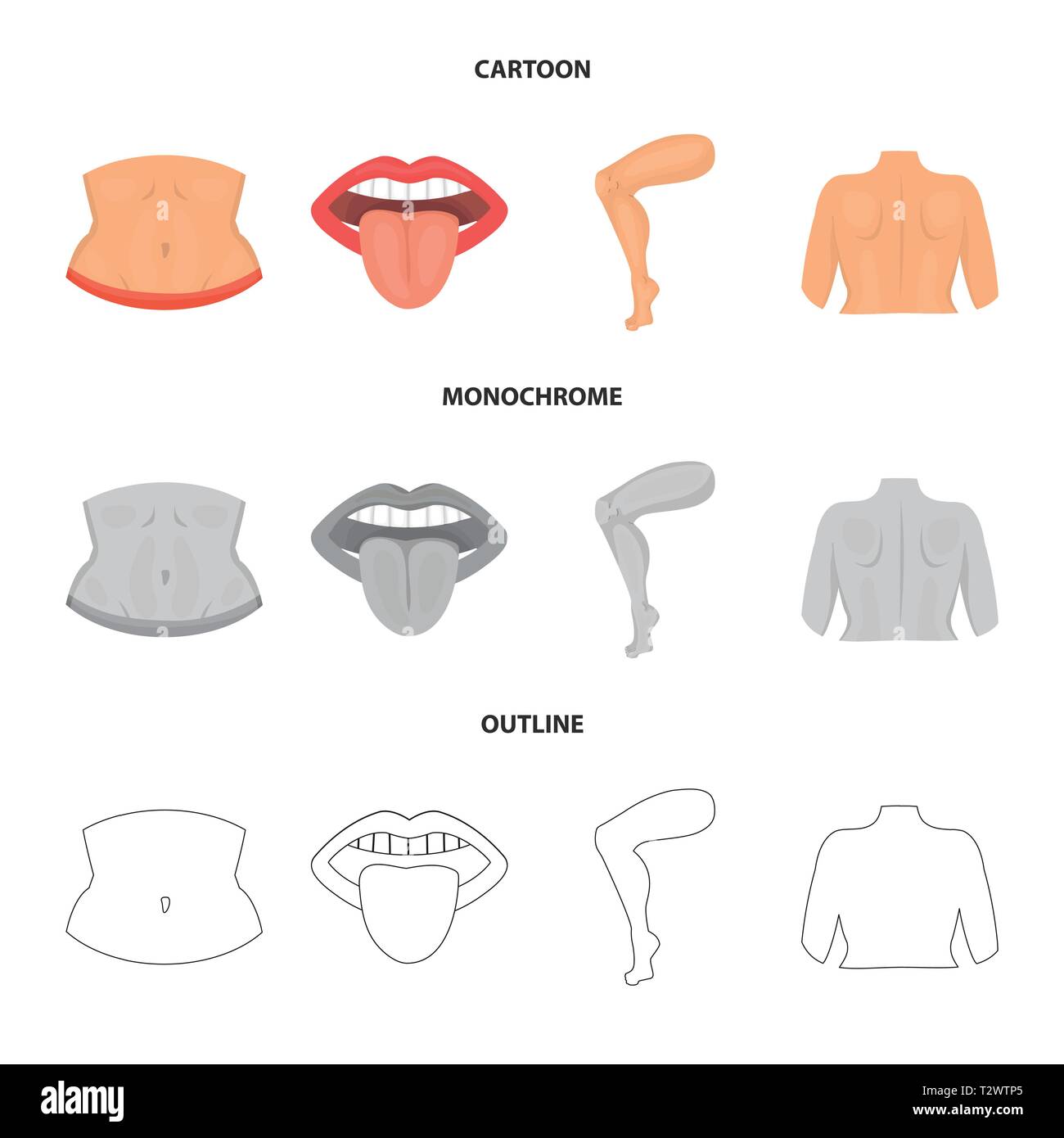 Isolated object of body and part symbol. Set of body and anatomy vector ...