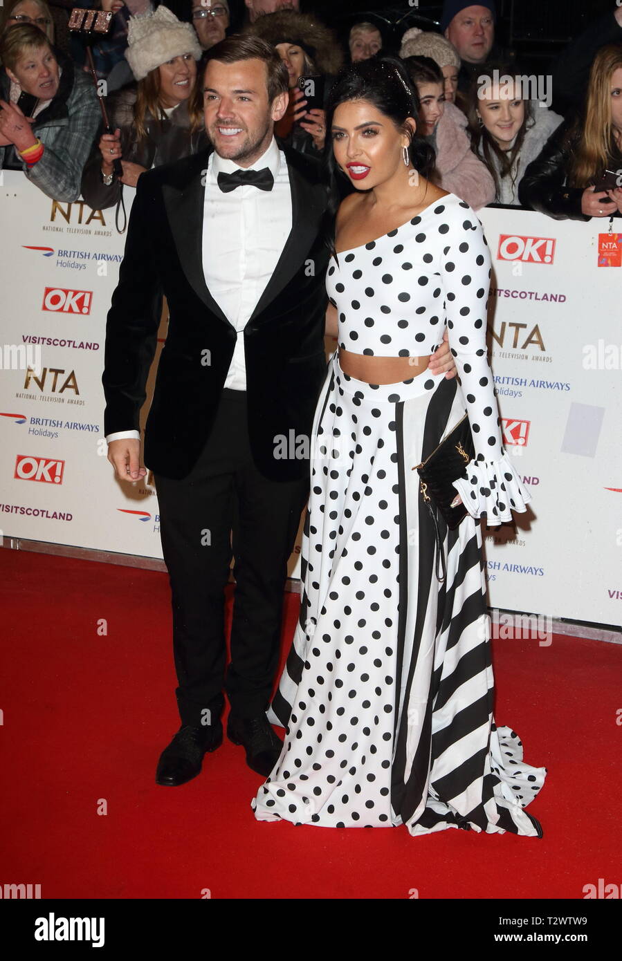 London, UK. Nathan Massey and Cara de la Hoyde at National Television ...