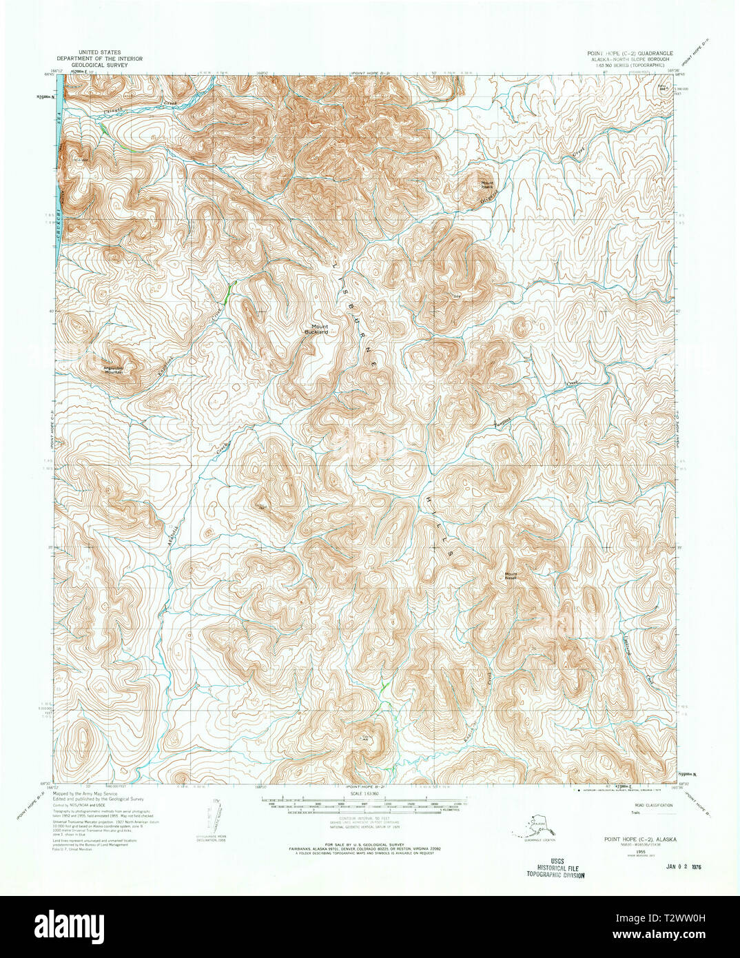 USGS TOPO Map Alaska AK Point Hope C-2 358433 1955 63360 Restoration ...