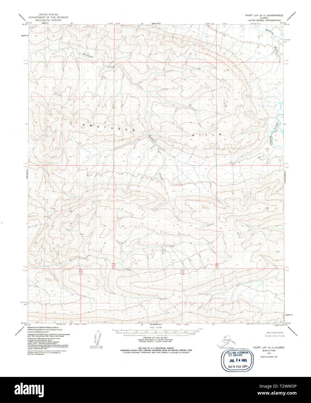 USGS TOPO Map Alaska AK Point Lay A-1 358439 1955 63360 Restoration ...