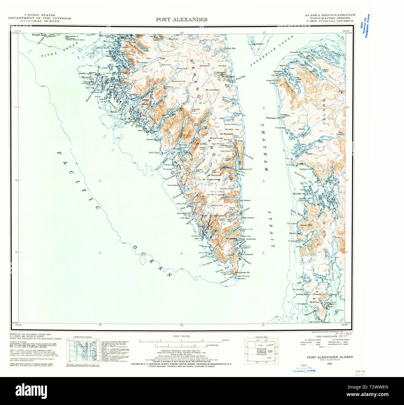 Map of port alexander Cut Out Stock Images & Pictures - Alamy
