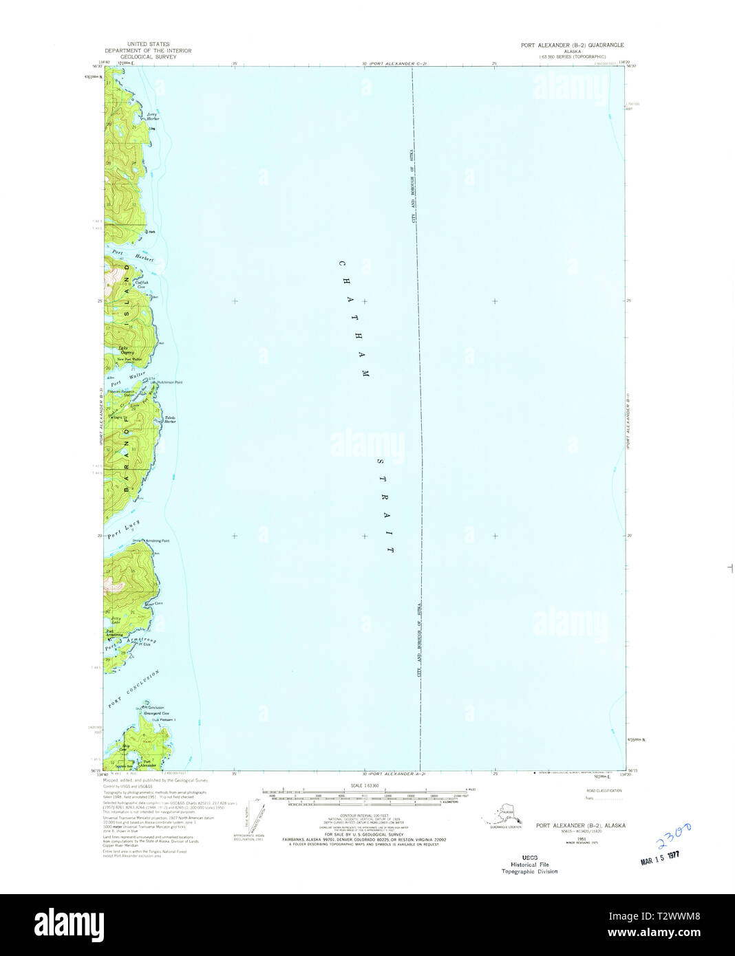 USGS TOPO Map Alaska AK Port Alexander B-2 358468 1951 63360 ...