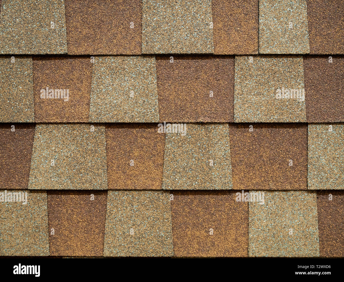 closeup of modern roof trapezoid square shingles tiles. waterproof ...