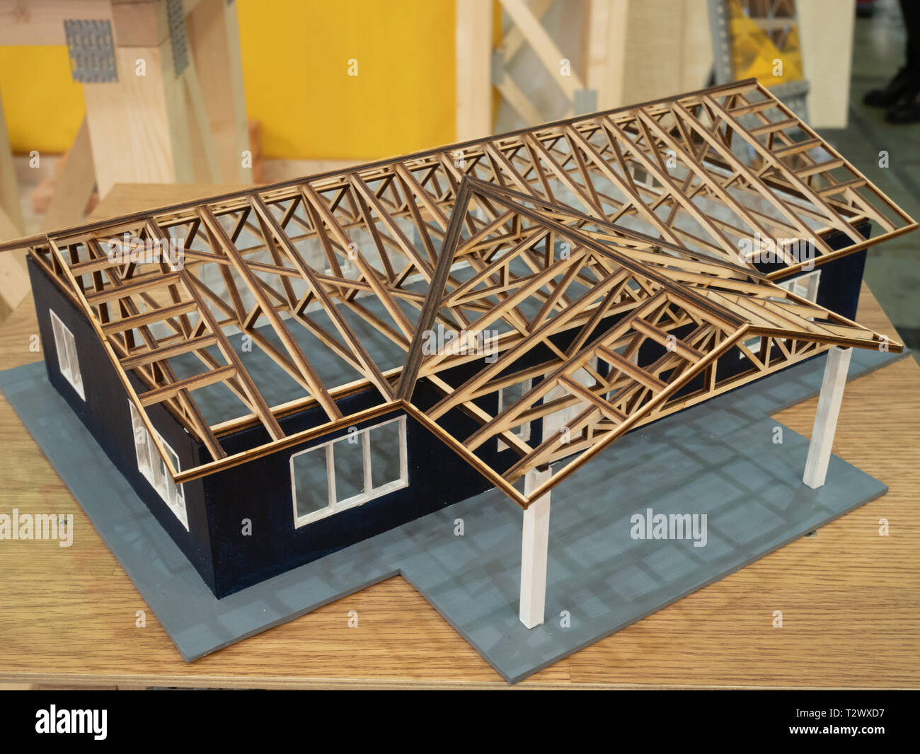 wooden architecture miniature model project of house skeleton frame ...