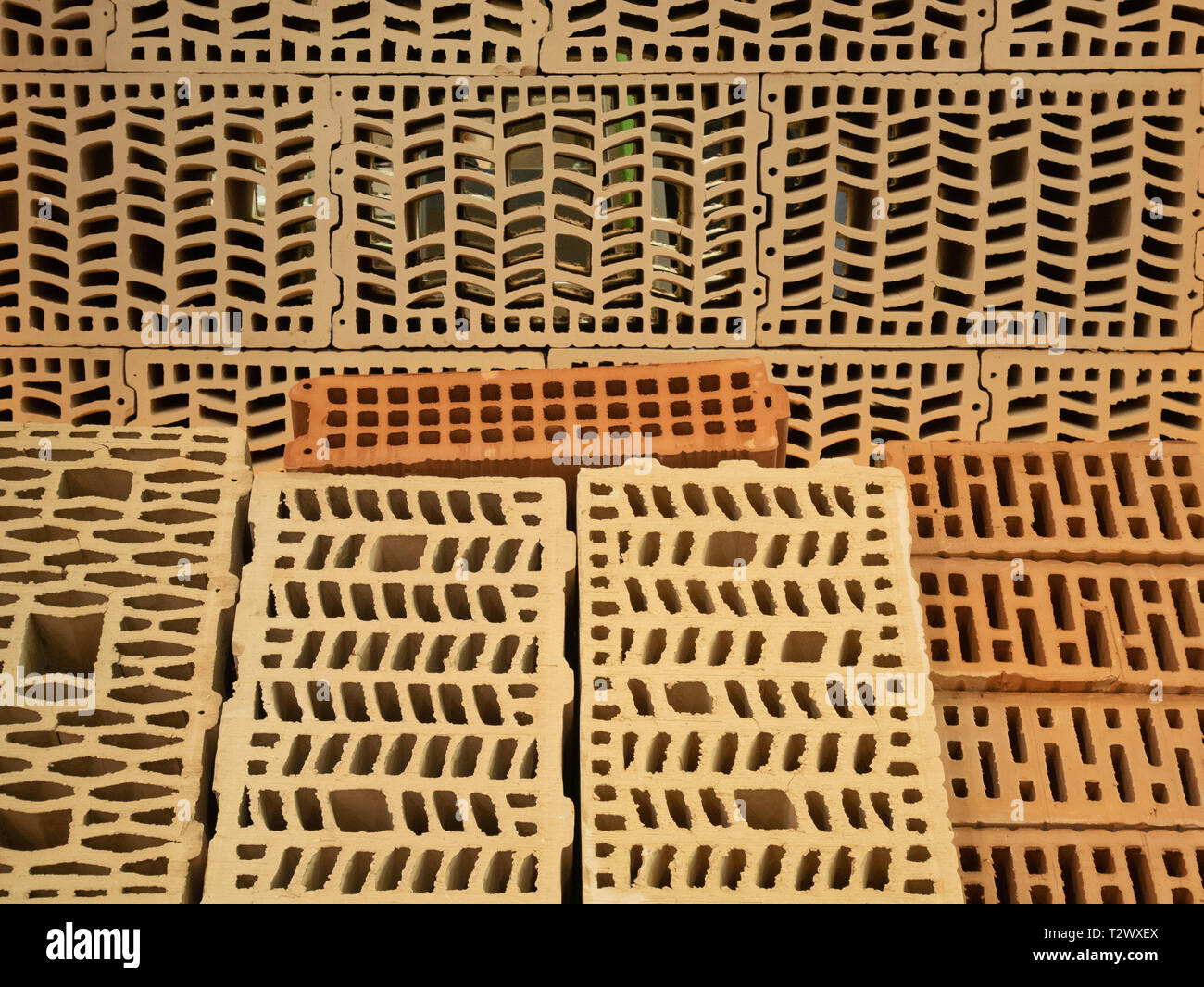 many different types of construction hollow bricks with patterns inside ...