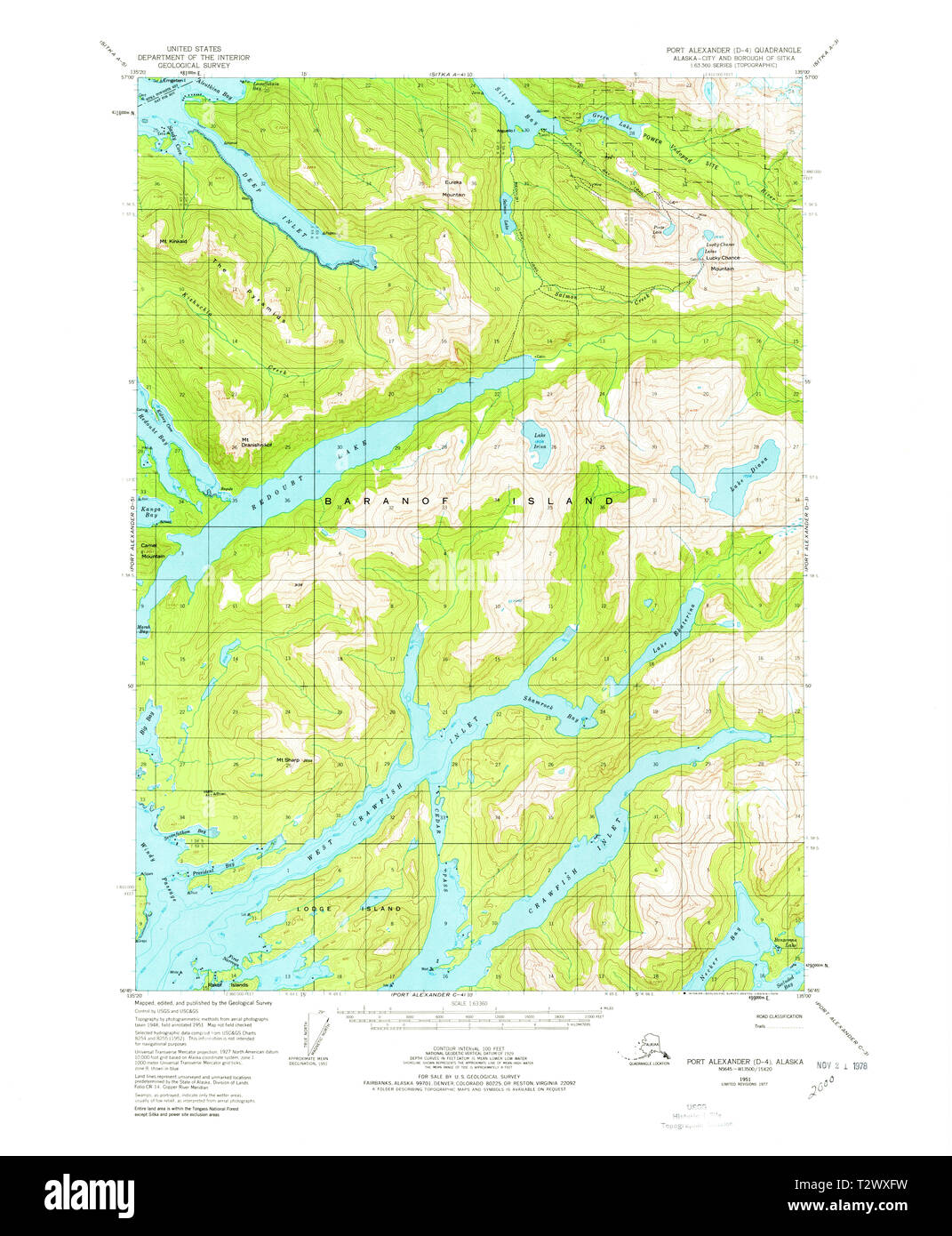 Map of port alexander Cut Out Stock Images & Pictures - Alamy