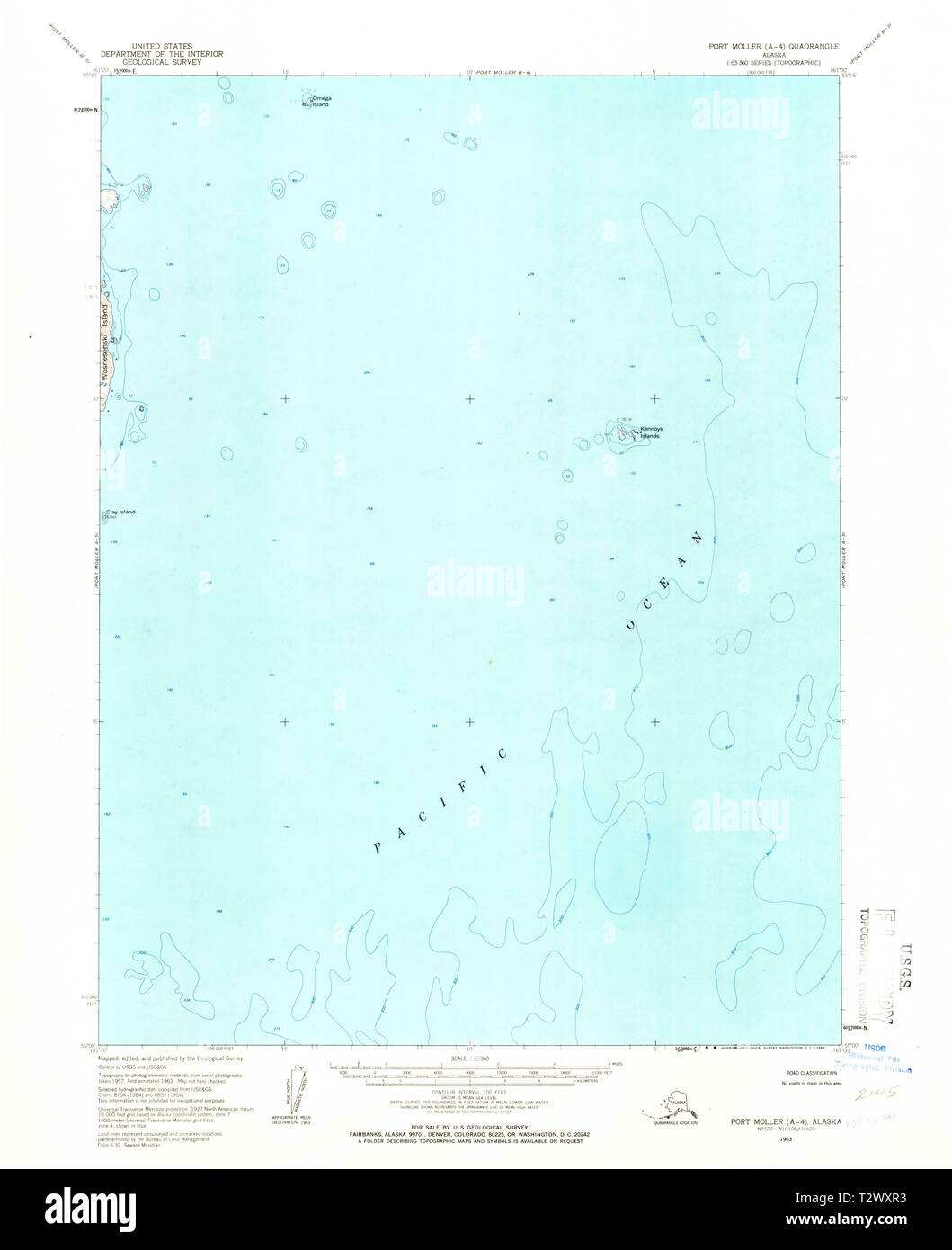 USGS TOPO Map Alaska AK Port Moller A-4 358515 1963 63360 Restoration ...
