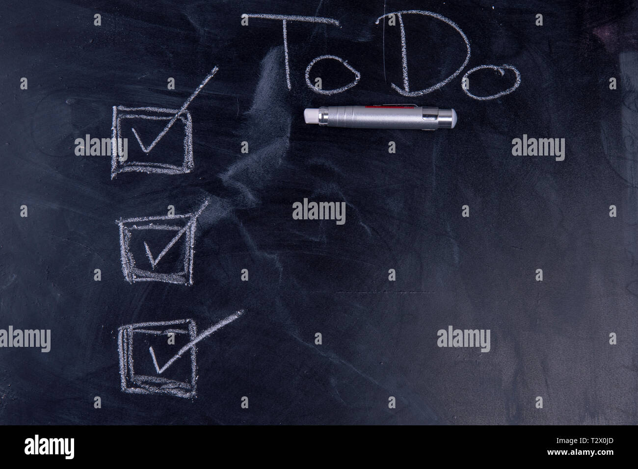 To Do List with check boxes and chalk Stock Photo - Alamy