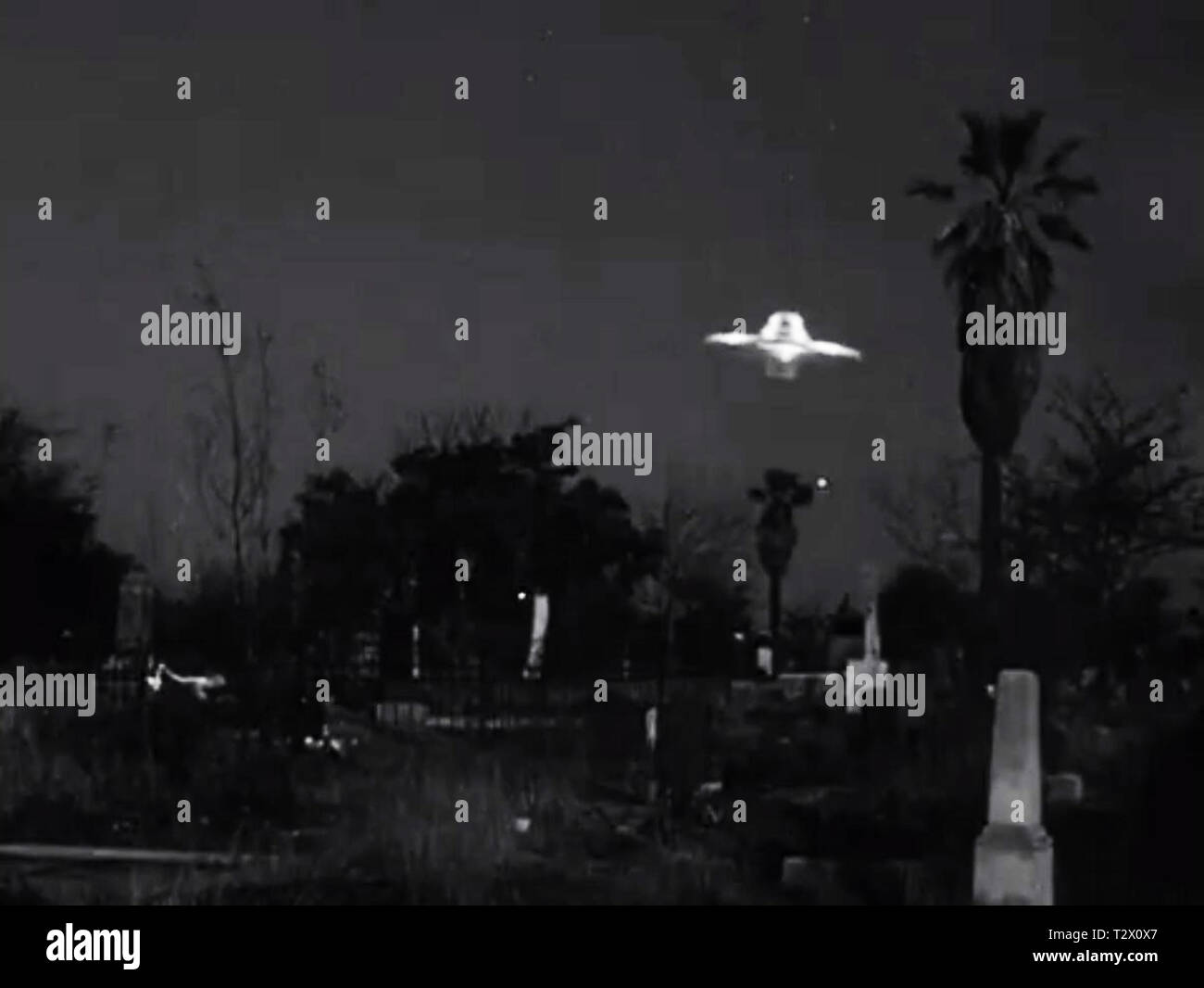Scene from the graveyard in Plan 9 From Outer Space Stock Photo - Alamy