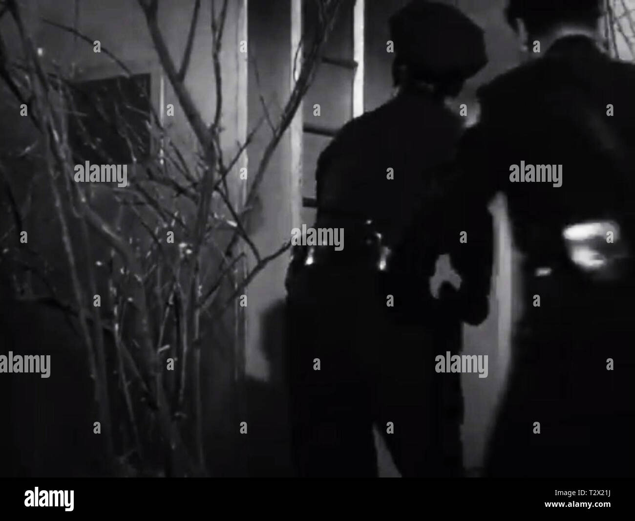 cops searching in an old black and white films (plan 9 from outer space ...
