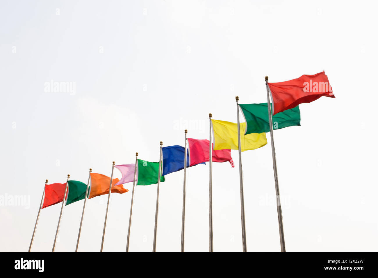 A row of coloured flags Stock Photo - Alamy