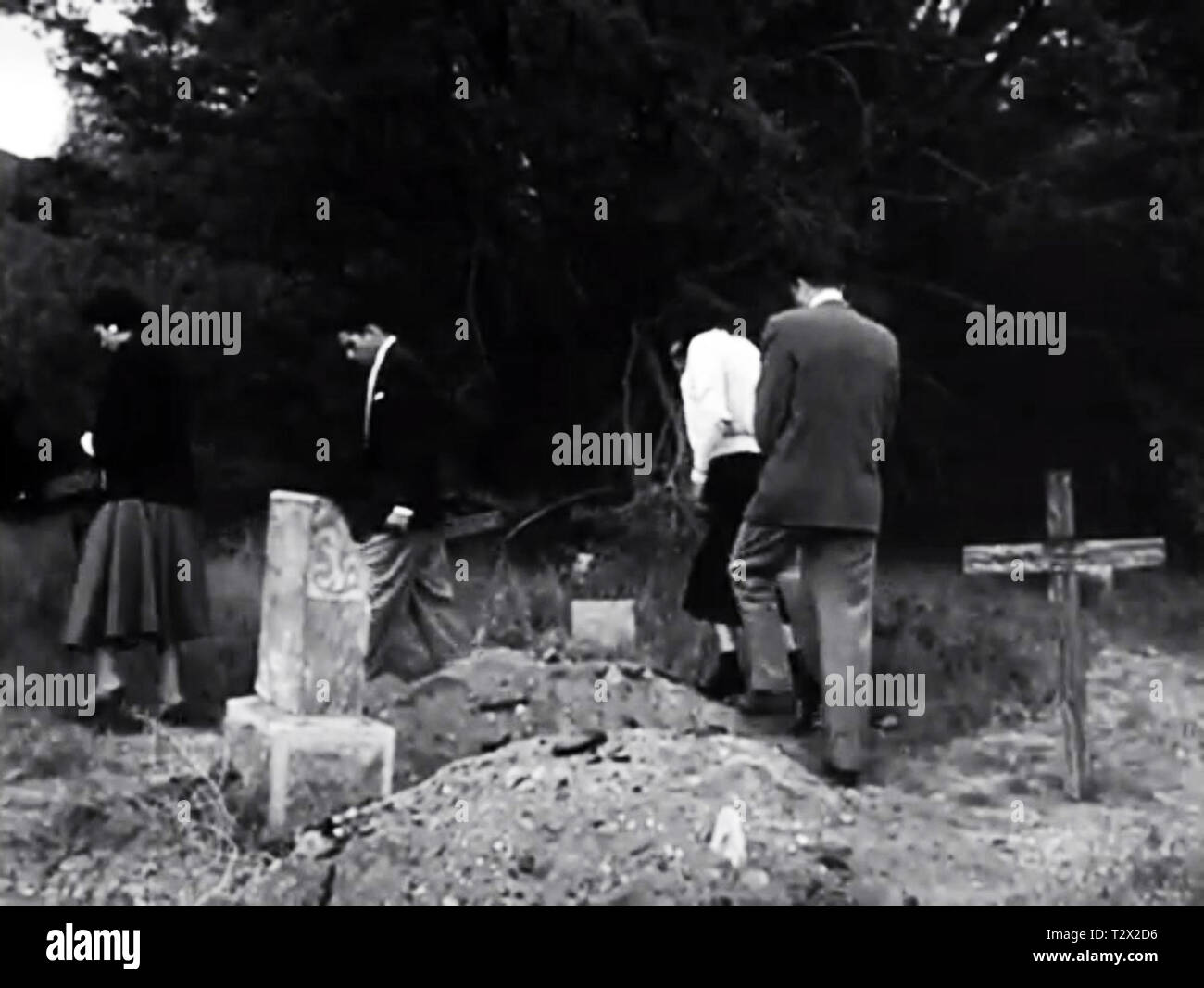 Scene from the graveyard in Plan 9 From Outer Space Stock Photo - Alamy