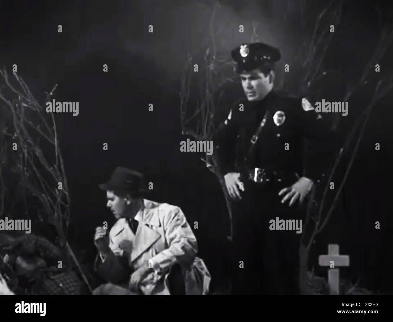 Scene from the graveyard in Plan 9 From Outer Space Stock Photo - Alamy