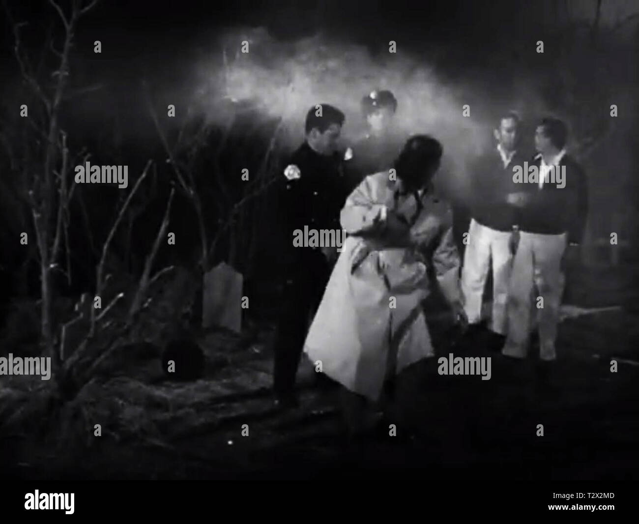 Scene from the graveyard in Plan 9 From Outer Space Stock Photo - Alamy