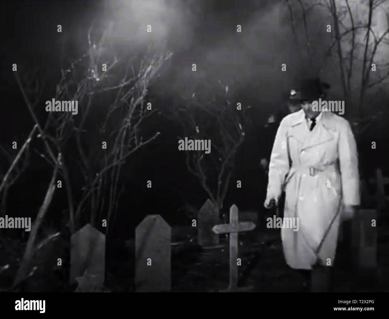 Scene from the graveyard in Plan 9 From Outer Space Stock Photo - Alamy