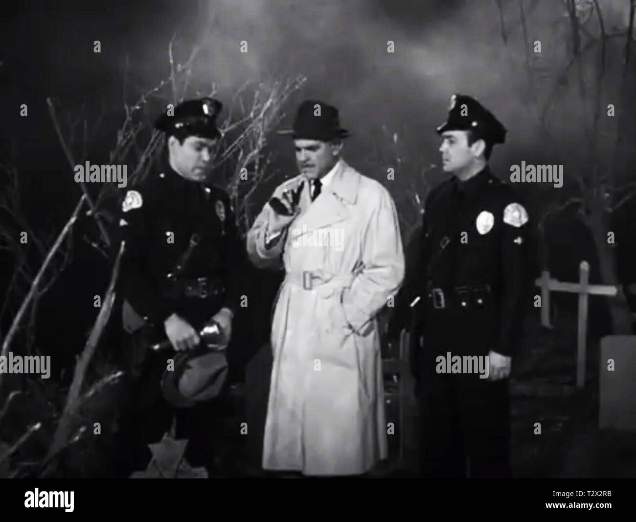 cops searching in an old black and white films (plan 9 from outer space ...