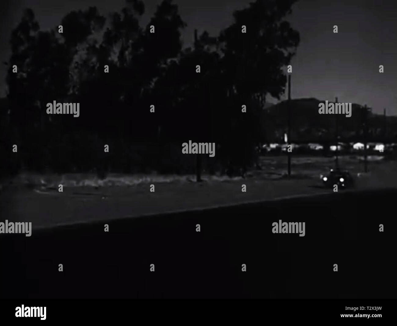 Scene from the graveyard in Plan 9 From Outer Space Stock Photo - Alamy
