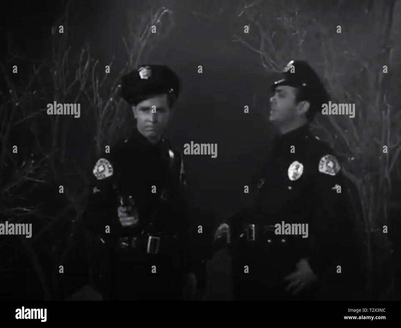 cops searching in an old black and white films (plan 9 from outer space ...