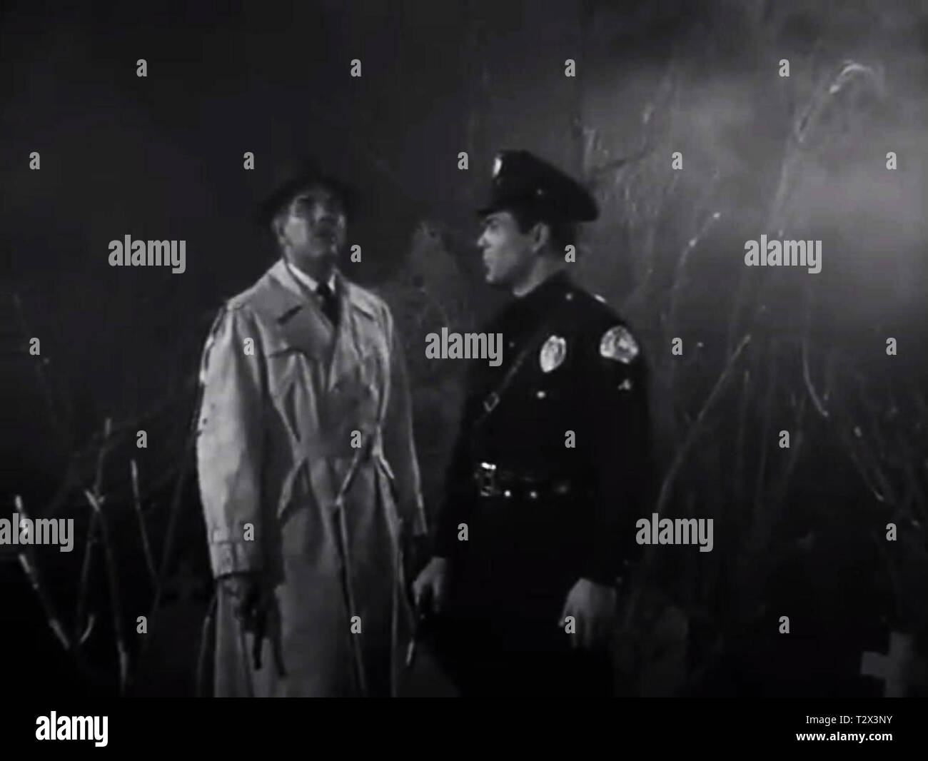 cops searching in an old black and white films (plan 9 from outer space ...