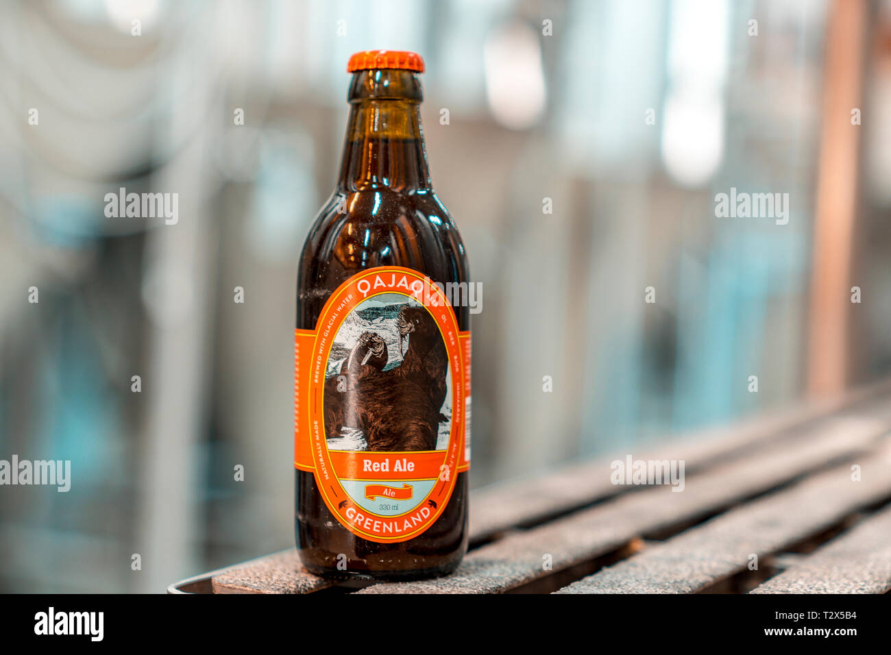 Red Ale-Qajag beer, Qajag Brewery, Narsaq, Greenland Stock Photo - Alamy
