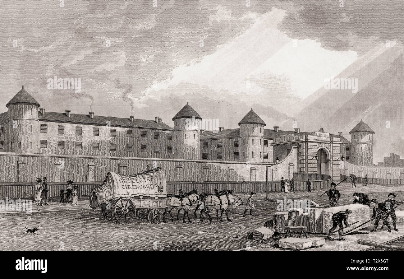 Millbank Prison, Millbank, Westminster, London, illustration by Th. H ...