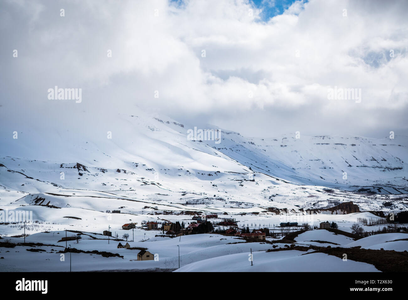 This is a capture for a landscape during winter in north Lebanon and ...