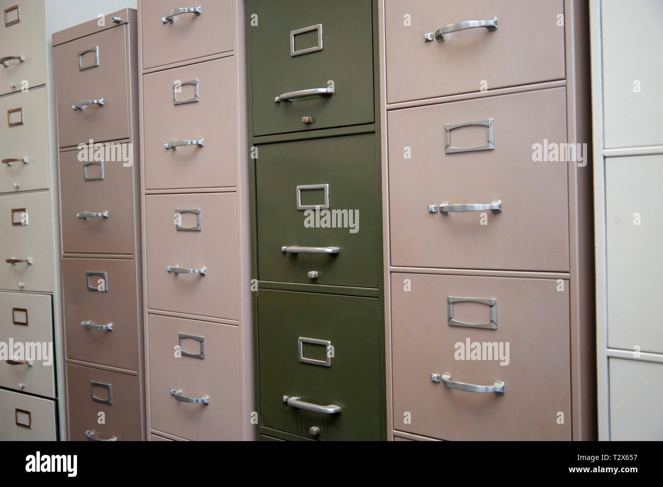 A row of filing cabinets Stock Photo - Alamy