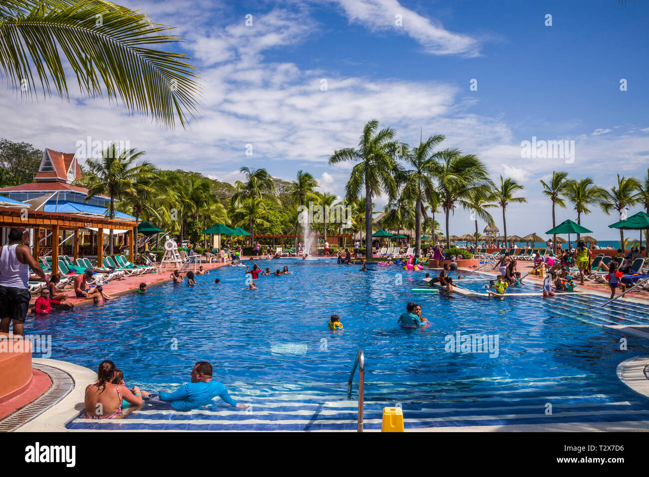 Swimming pool scenes at resort hotel Stock Photo - Alamy