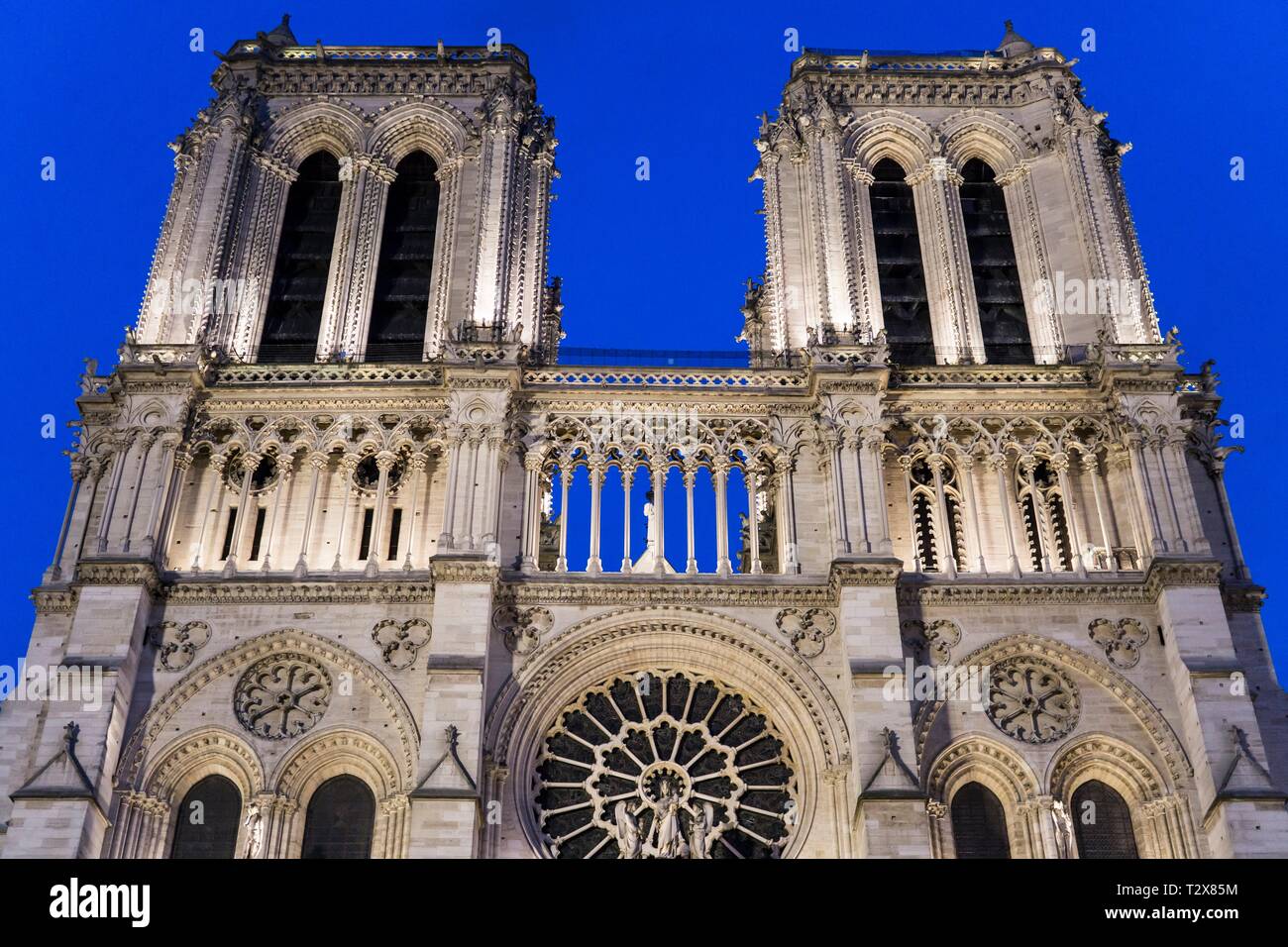 Cathedral Notre-Dame de Paris (1163-1345),The western facade, France ...
