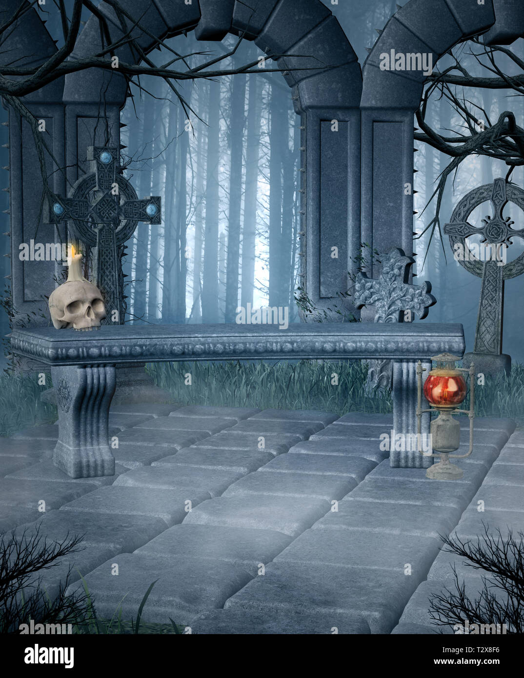 Dark Gothic Cemetery