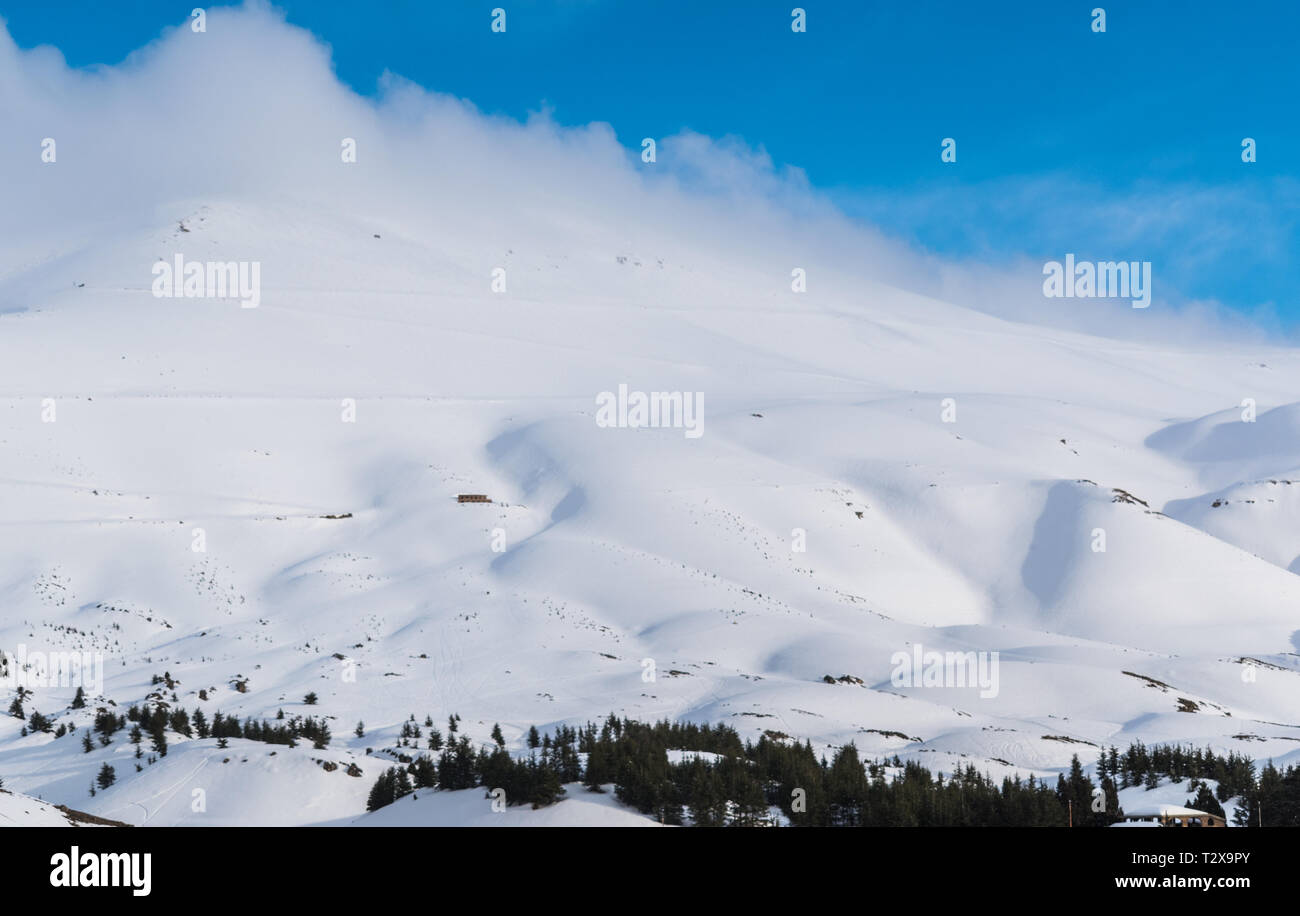 This is a capture for a landscape during winter in north Lebanon and ...