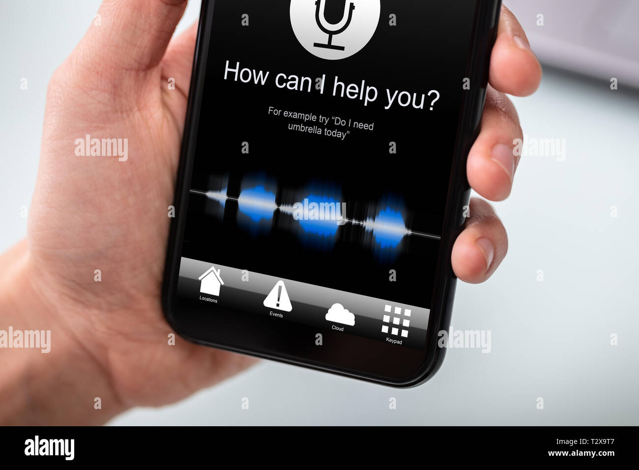 Person using voice recognition hi-res stock photography and images - Alamy