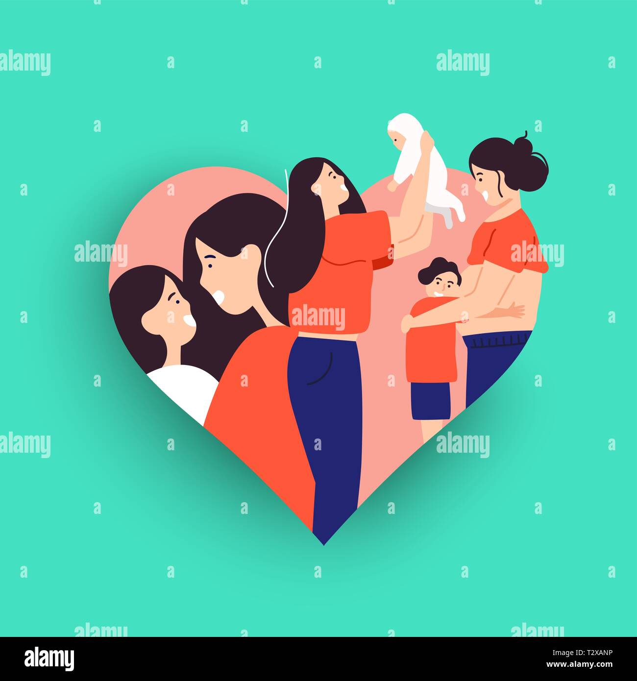 Happy single mom daughter Stock Vector Images - Alamy